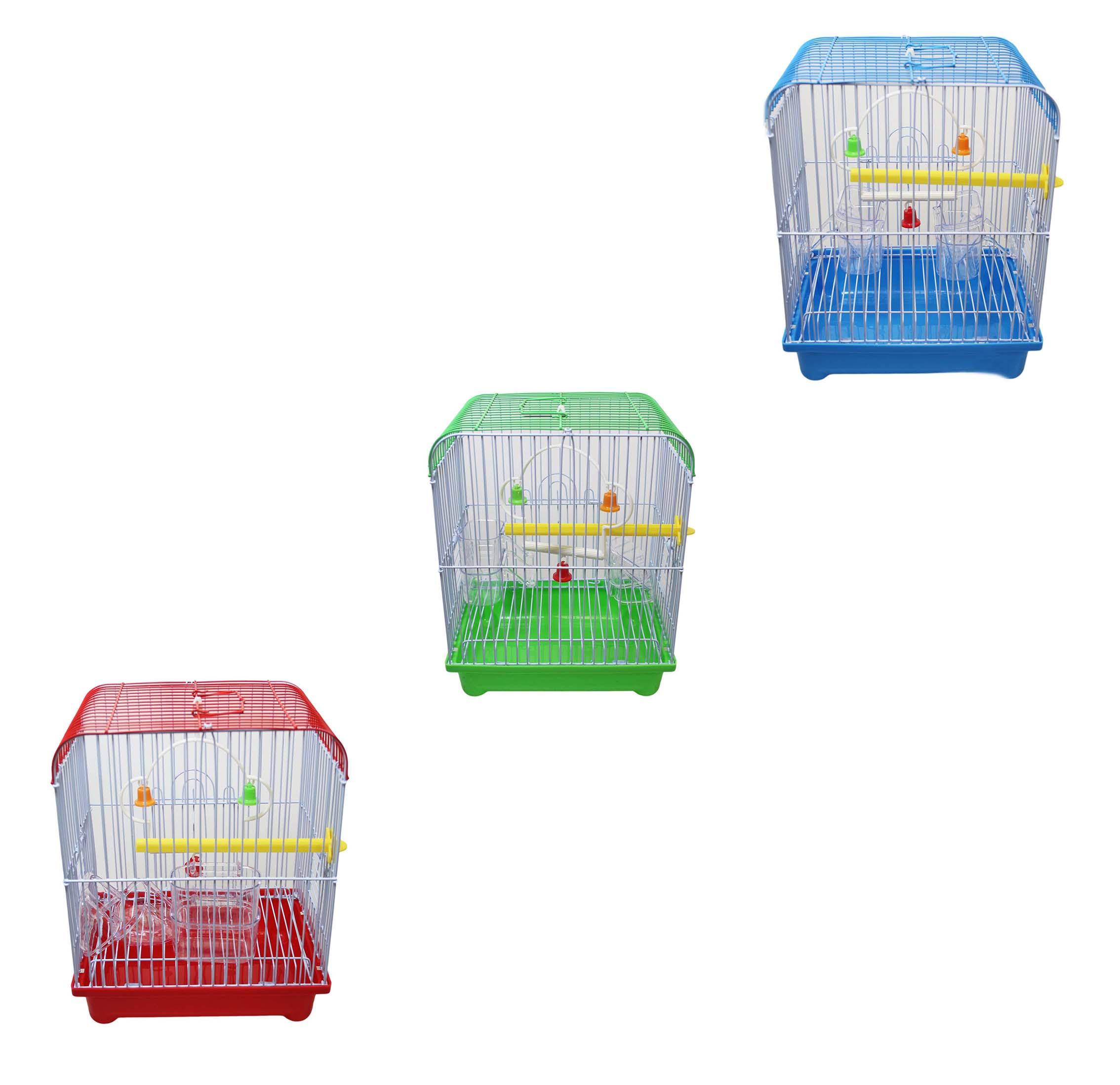 Metal Indoor Bird Cage 22 x 27 x 16 cm Assorted Colours 5427 A Parcel C6 MM WHOLESALE LTD